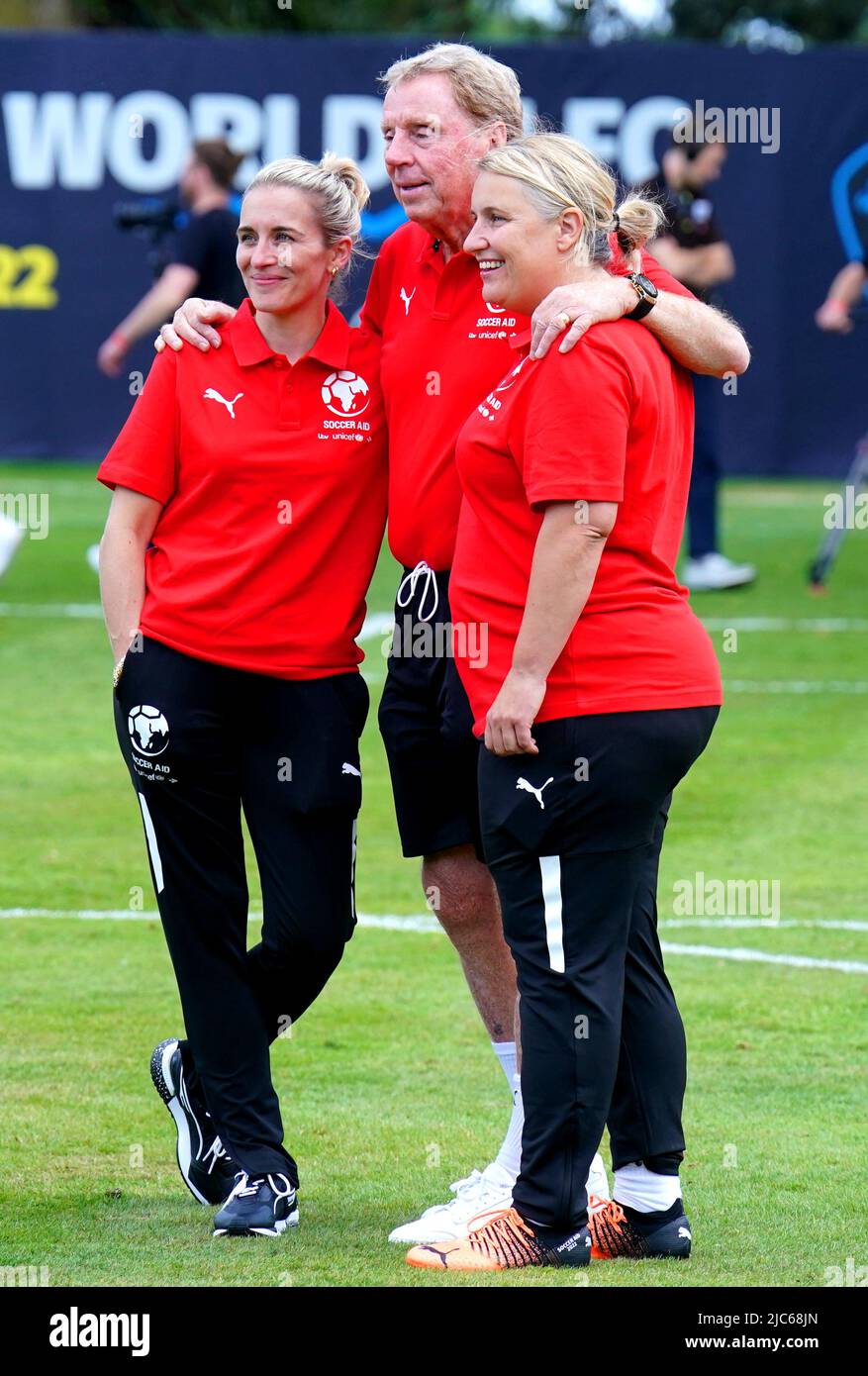 England management team Vicky McClure (left), Harry Redknapp and Emma ...