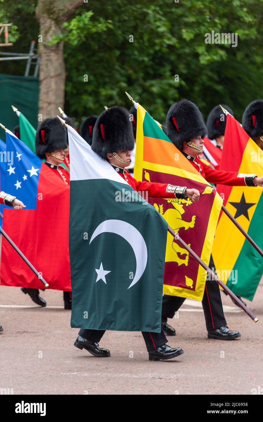 Flags of the Commonwealth marched in for Queen and Country section at ...