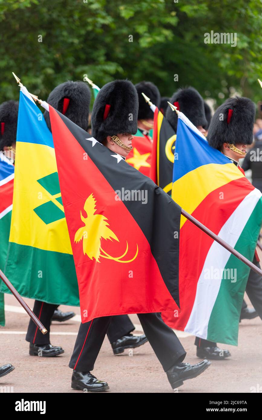 Flags of the Commonwealth marched in for Queen and Country section at ...