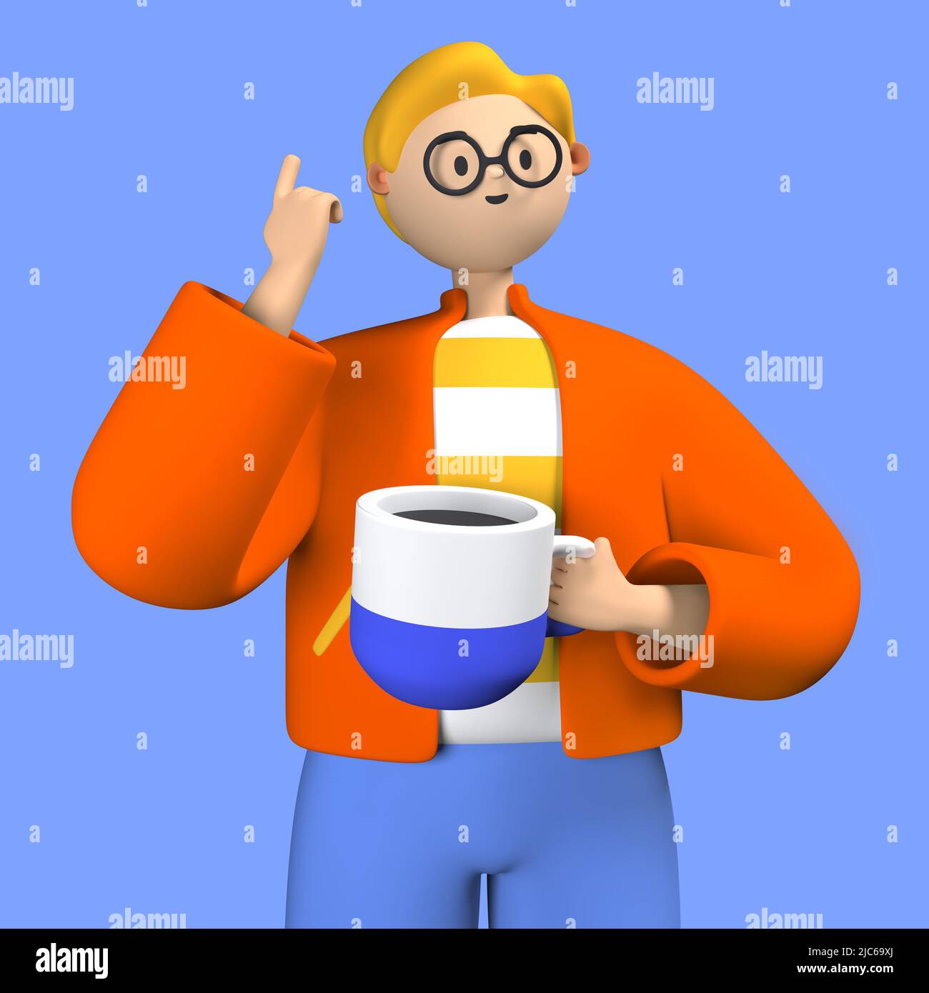 Coffee break - modern realistic colorful 3d illustration Stock Photo ...