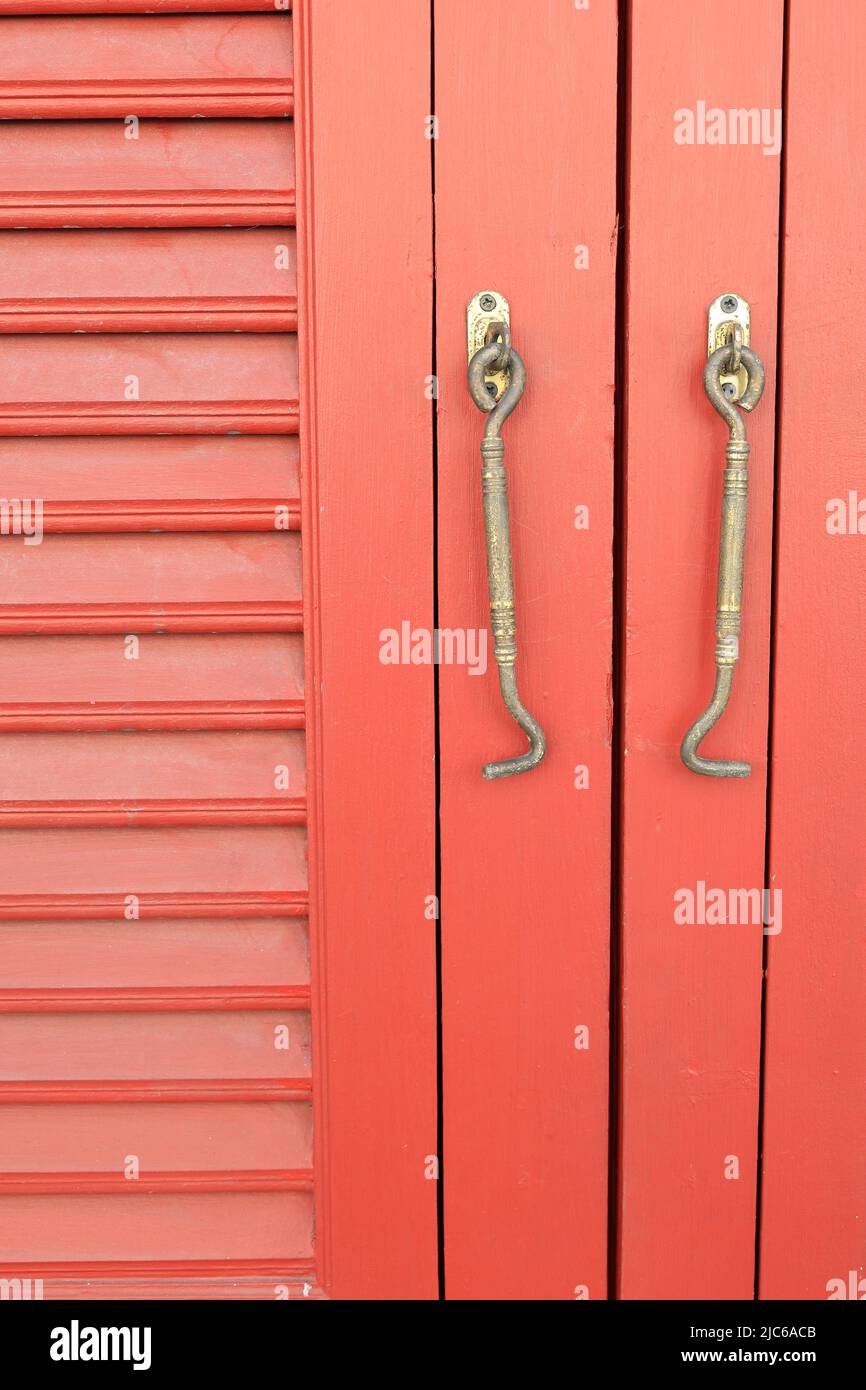 Vintage window latches or metal shutter hook or window hook mounted on ...