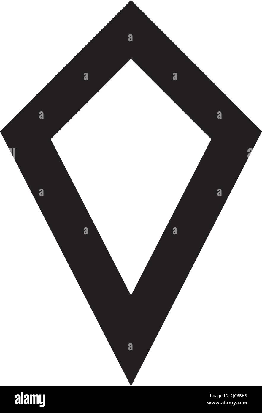Kite symbol shape vector icon outline stroke for creative graphic ...