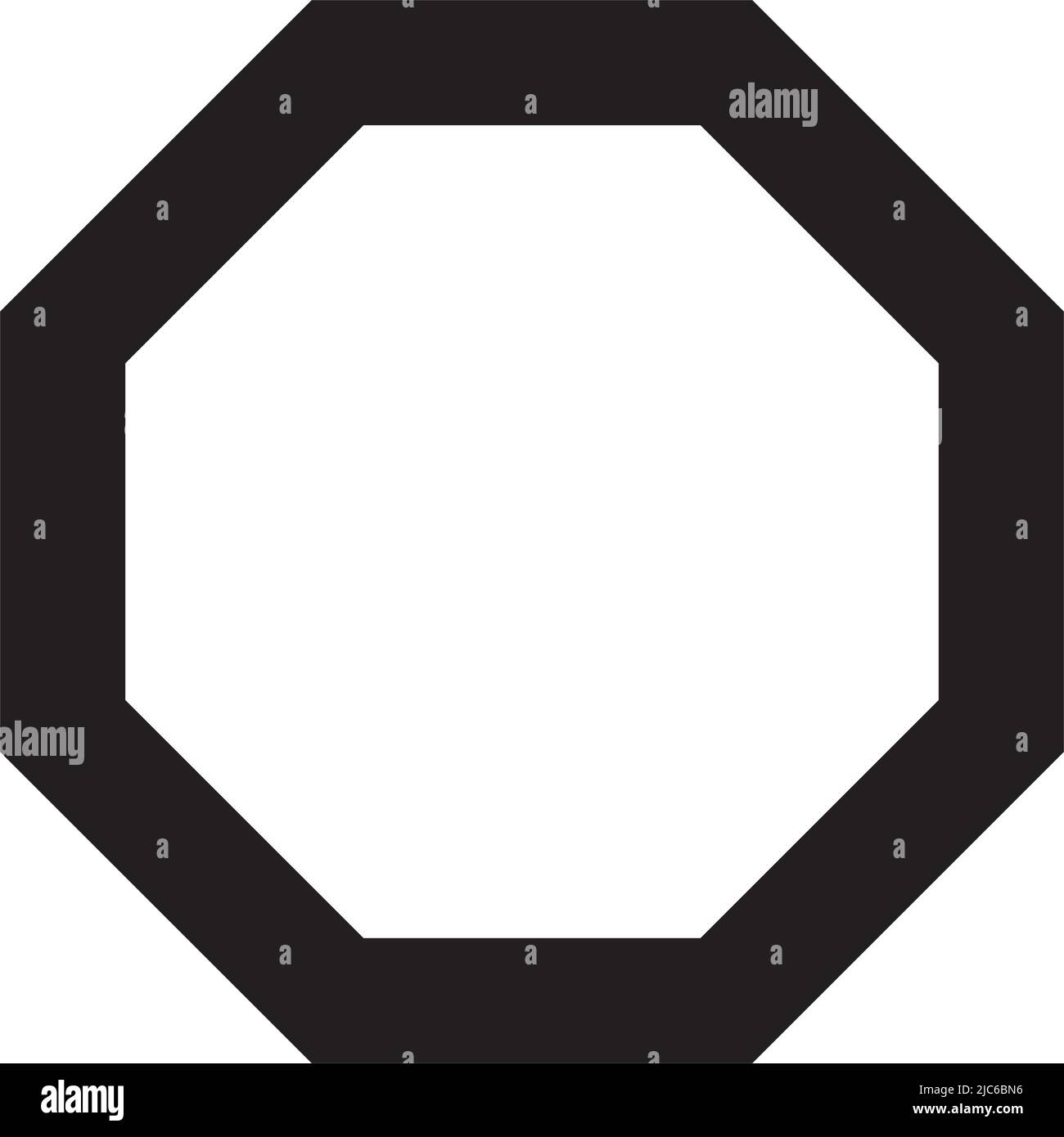 Octagon symbol shape vector icon outline stroke for creative graphic ...