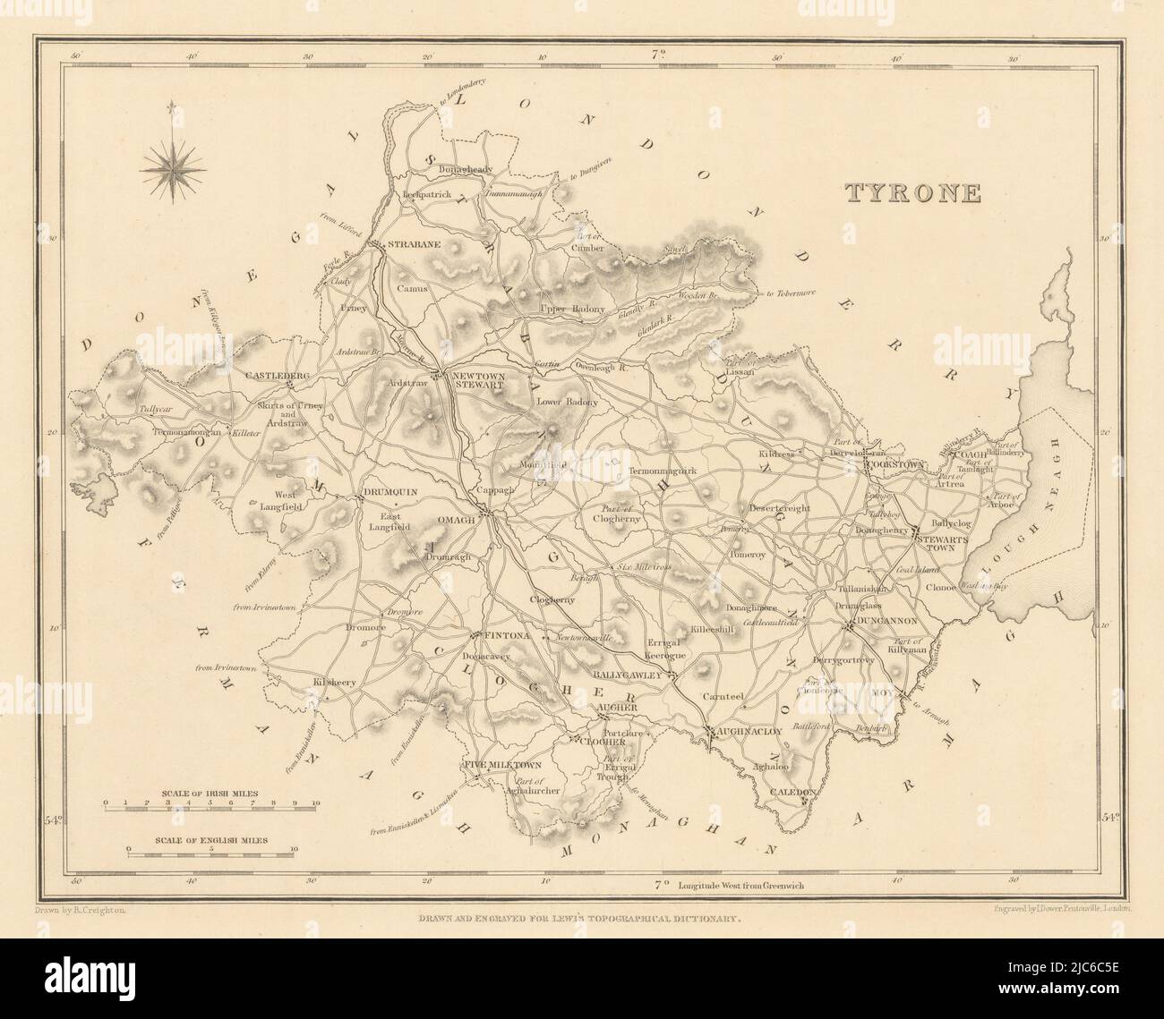 Antique county map tyrone hi-res stock photography and images - Alamy