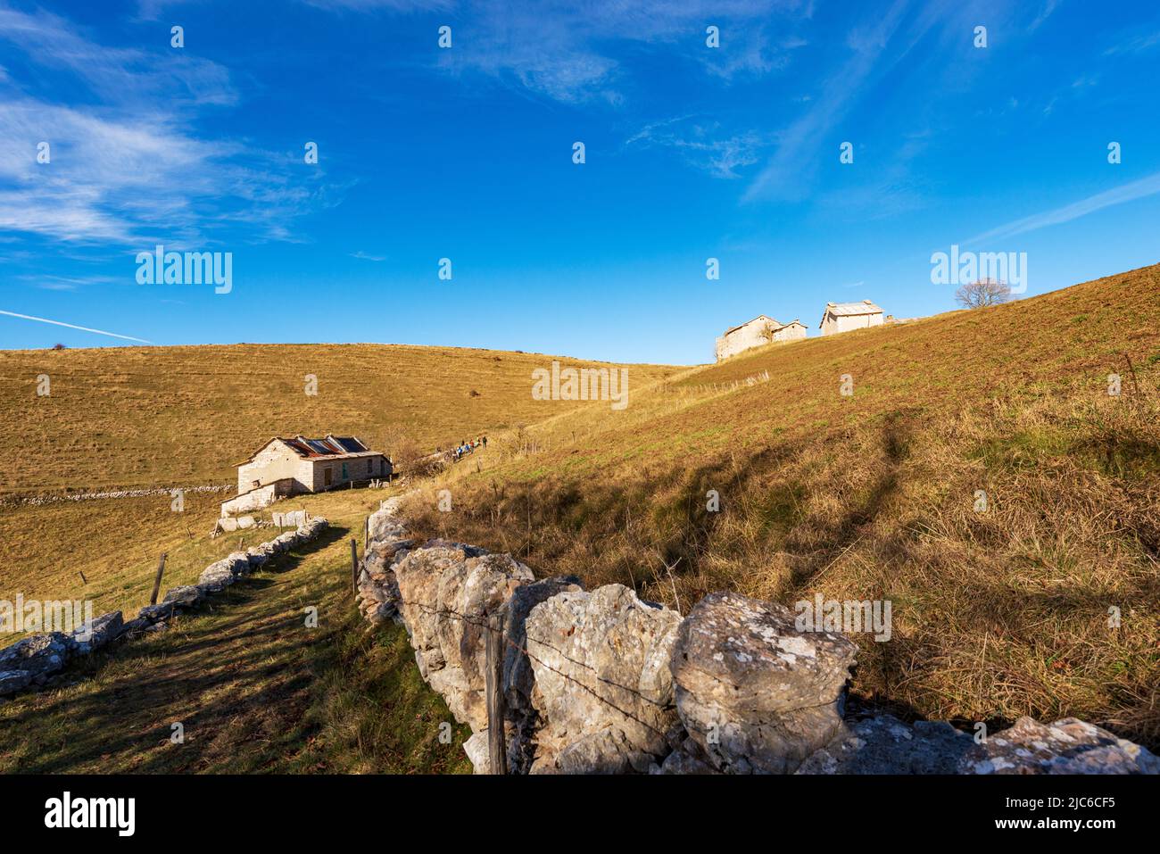 Trekking footpath on Lessinia Plateau Regional Natural Park (Altopiano ...