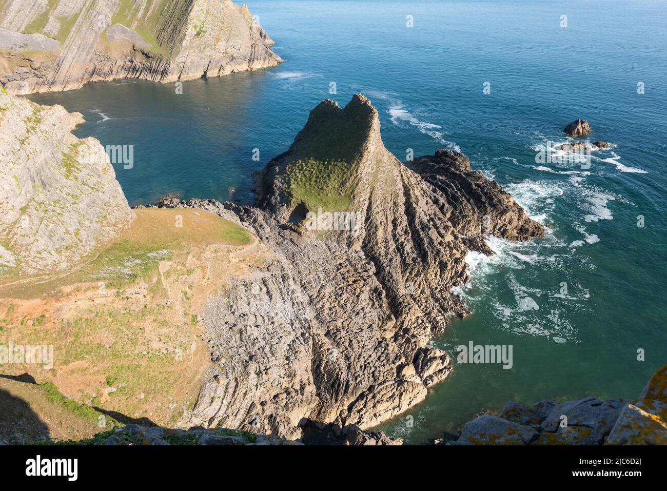 The Knave, South Gower Cliffs, Wales, UK Stock Photo - Alamy