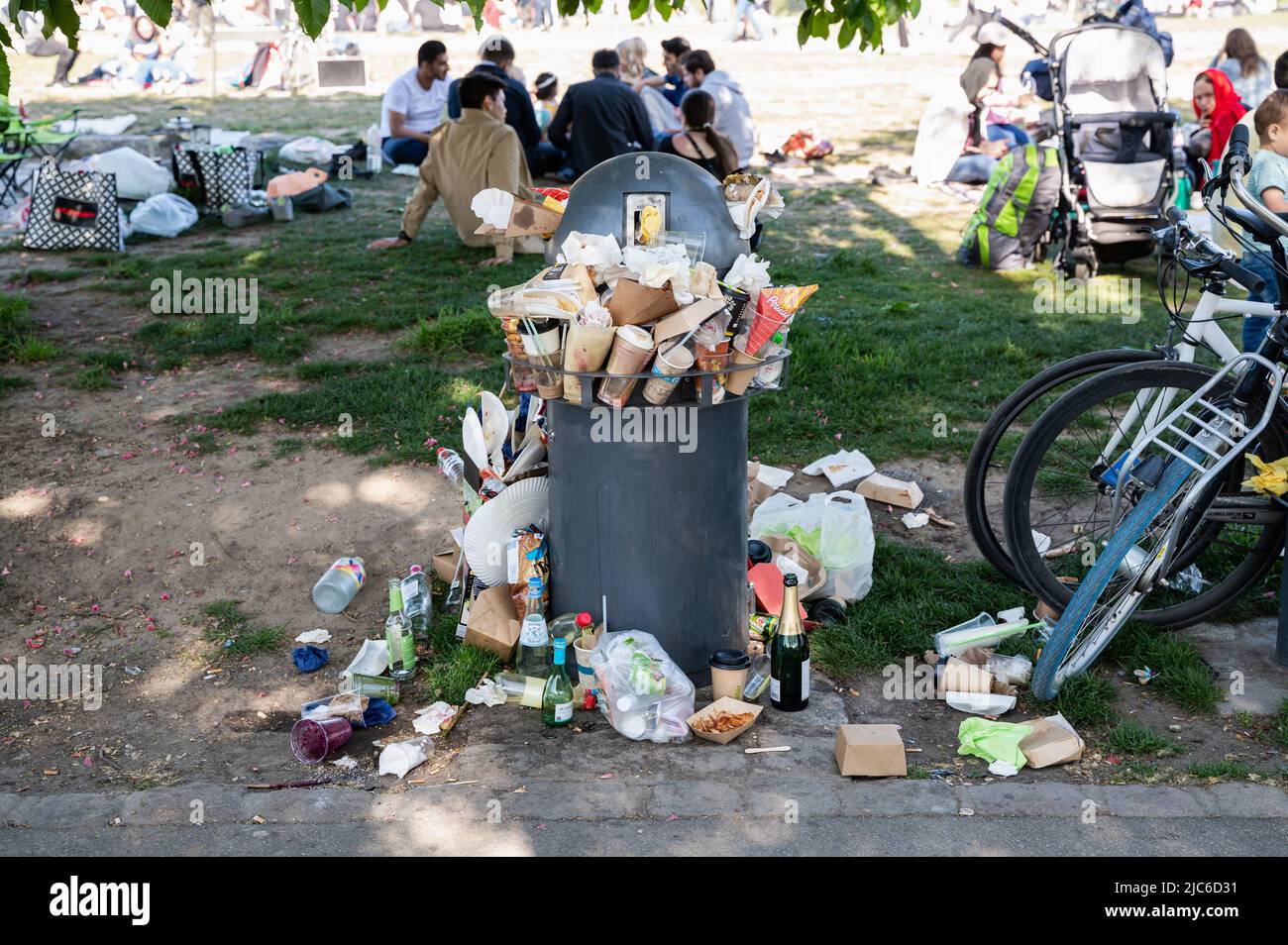 08.05.2022, Berlin, Germany, Europe - Litter lies in front of an ...