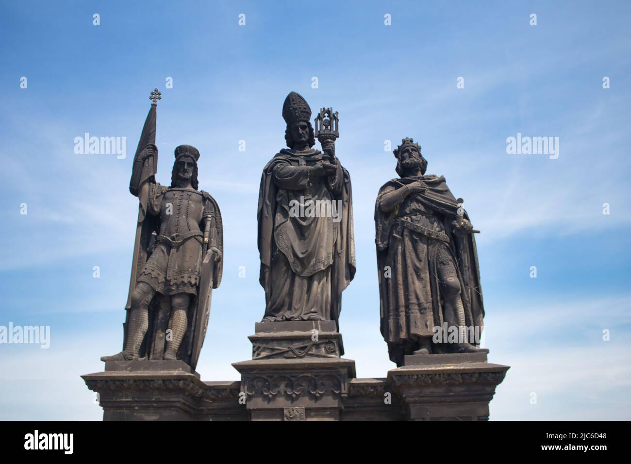 Statue of Saints Norbert of Xanten, Wenceslas and Sigismund on Charles ...