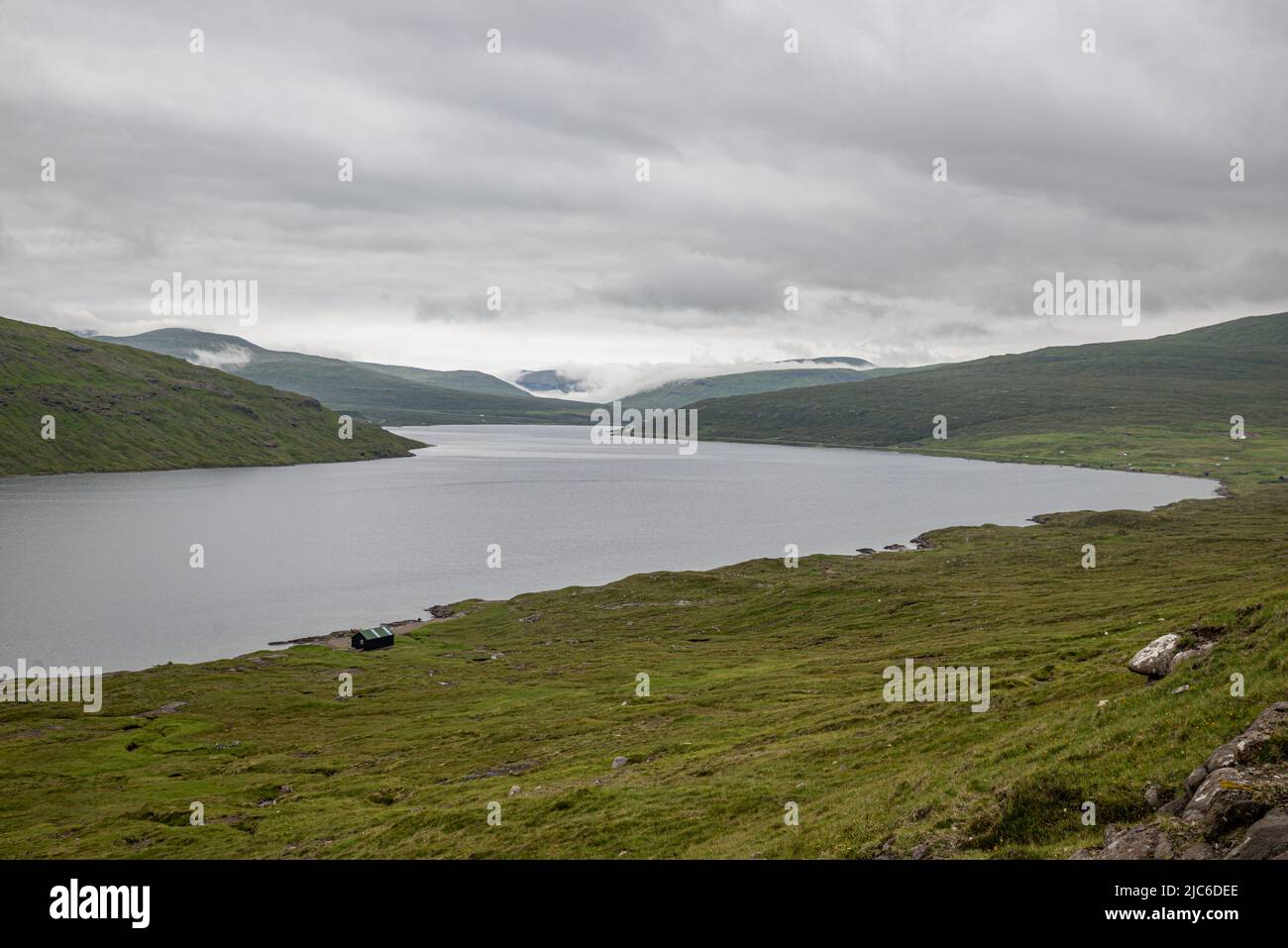 Leitisvatn (Sørvágsvatn) lake, Vagar Island, Faroe Islands Stock Photo ...