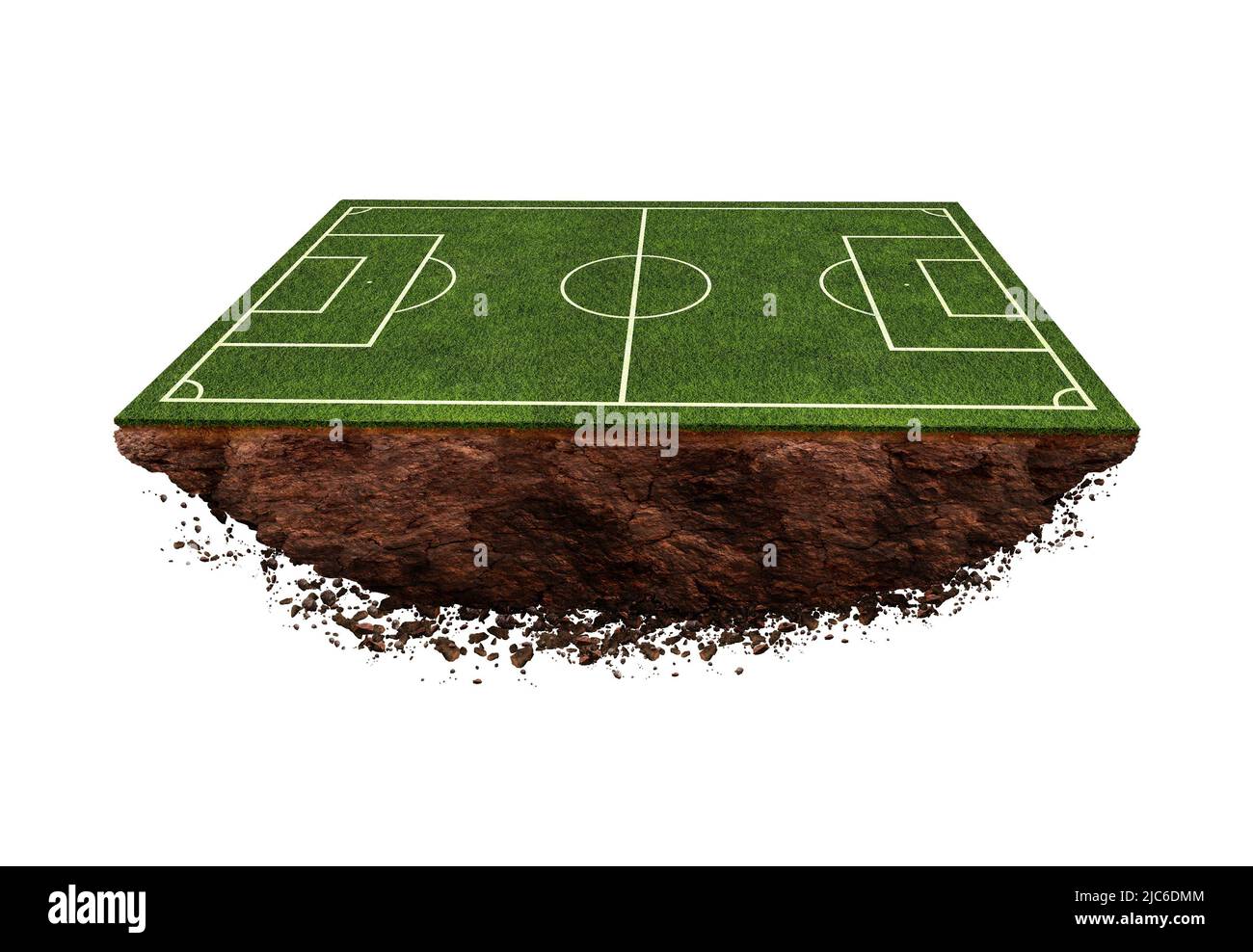 Soccer field floating island isolated on white background Stock Photo ...