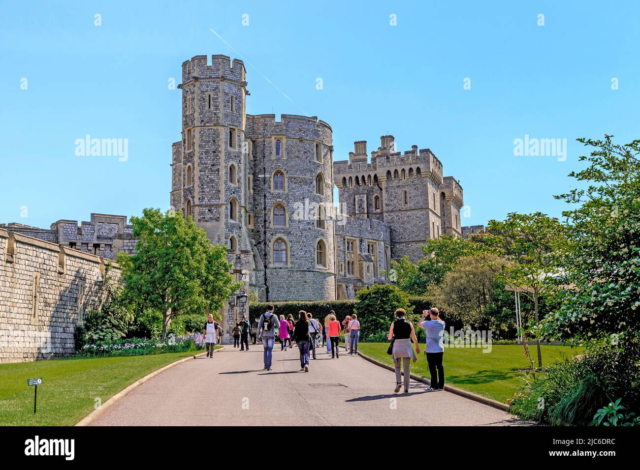 WINDSOR, GREAT BRITAIN - MAY 19, 2014: Unidentified visitors go towards ...