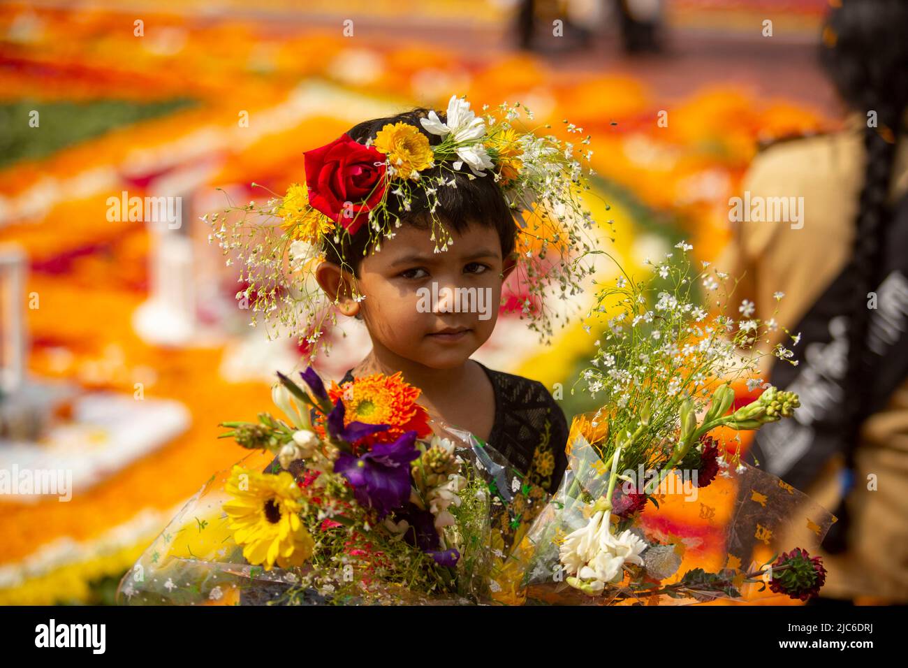 A girl child came to pay homage to the martyrs of Language Movement in ...