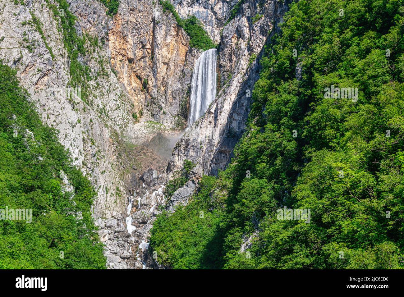 Waterfall Boka in Triglav National Park, Slovenia, Bovec, Europe Stock ...