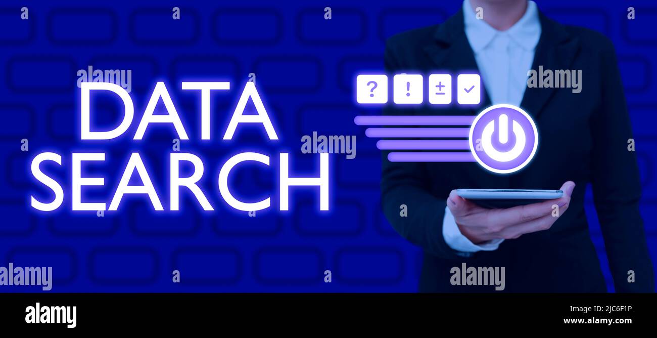 Inspiration showing sign Data Search. Concept meaning gathers and ...
