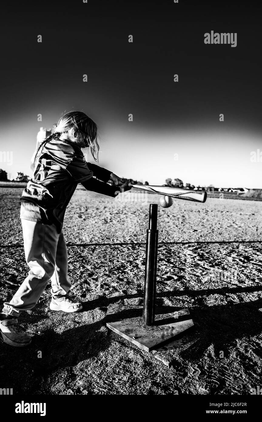 T ball girl Black and White Stock Photos & Images - Alamy