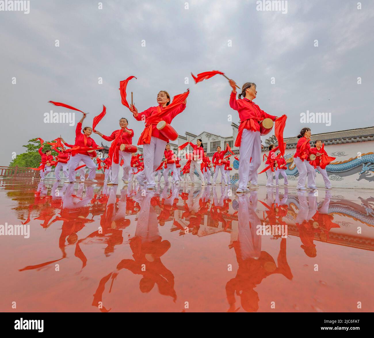 SUQIAN, CHINA - JUNE 5, 2022 - More than 30 bodybuilders sing and dance ...
