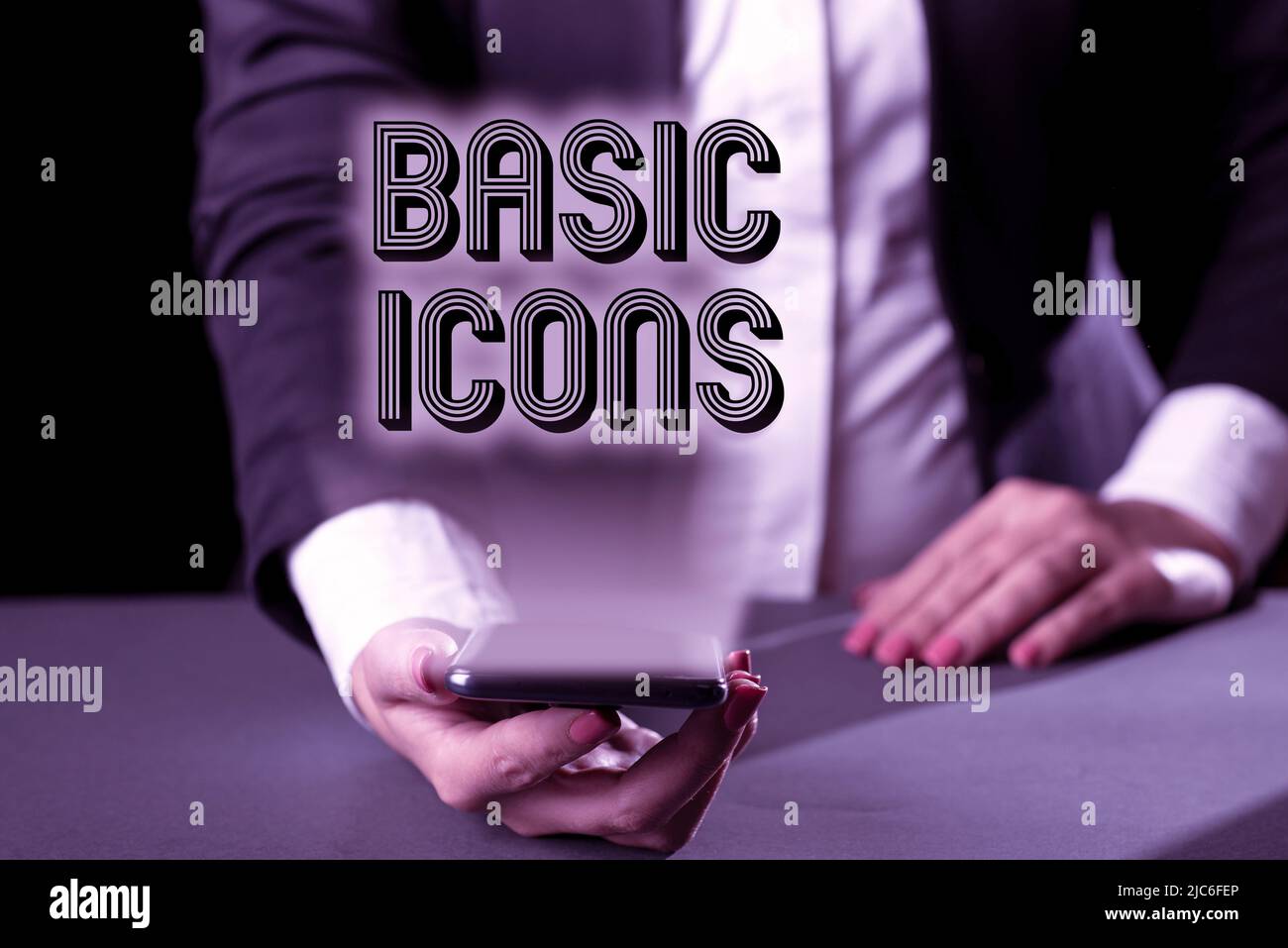 Sign displaying Basic Icons. Concept meaning pictogram or ideogram ...