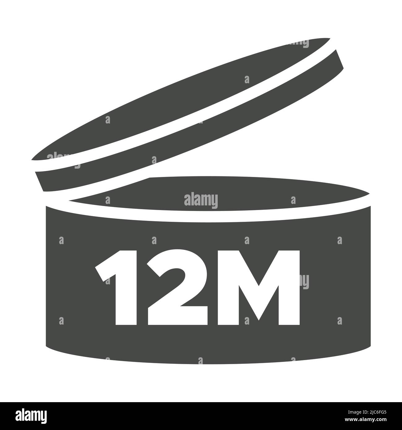 12 m Pao vector symbol. Period after opening icon. Cosmetic open month ...