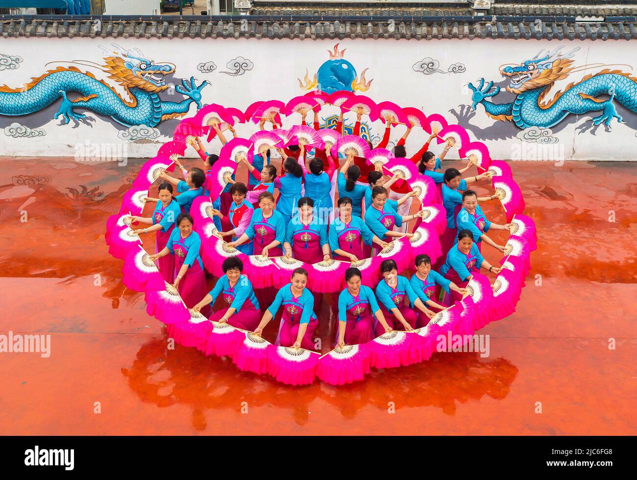 SUQIAN, CHINA - JUNE 5, 2022 - More than 30 bodybuilders sing and dance ...