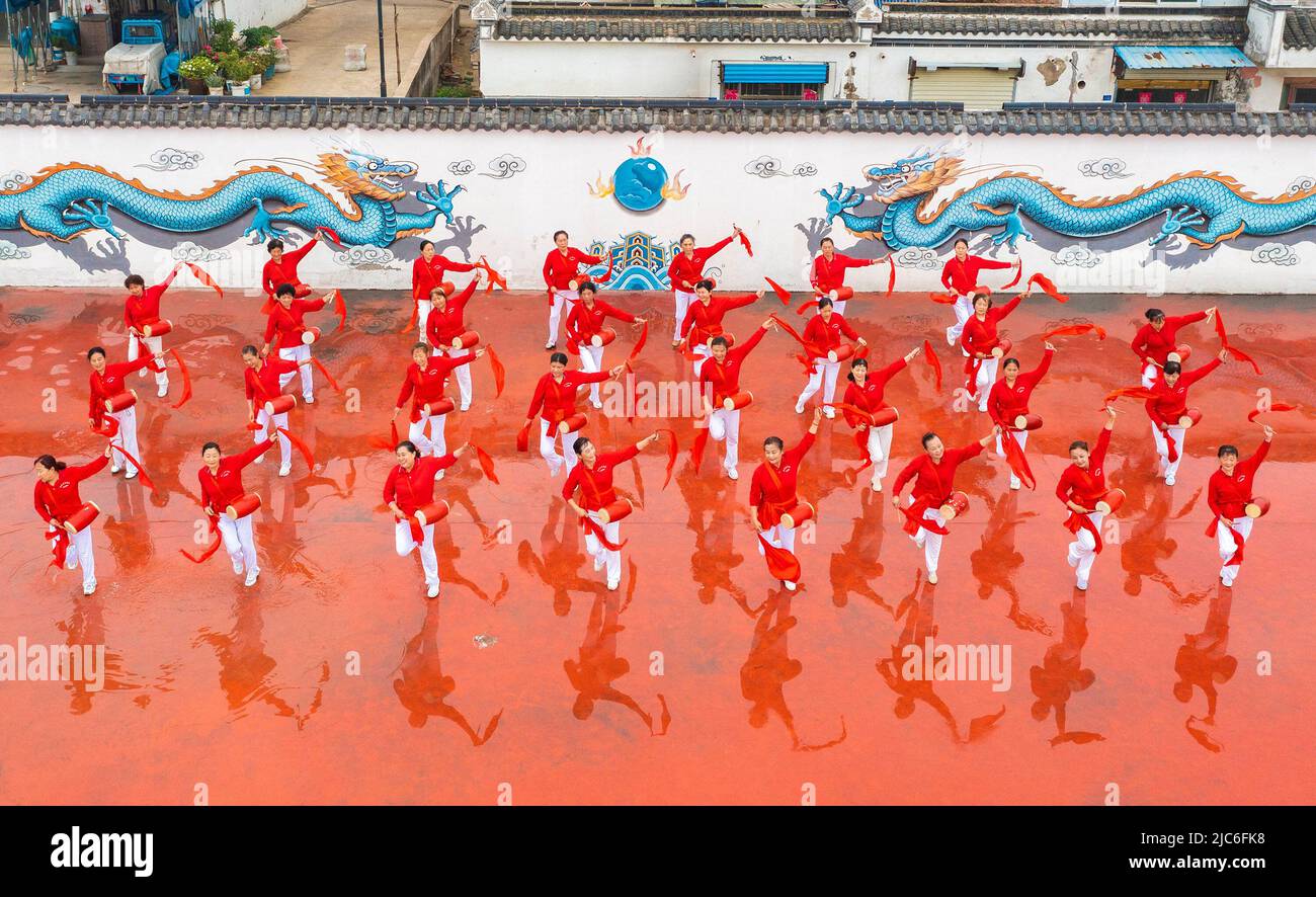 SUQIAN, CHINA - JUNE 5, 2022 - More than 30 bodybuilders sing and dance ...
