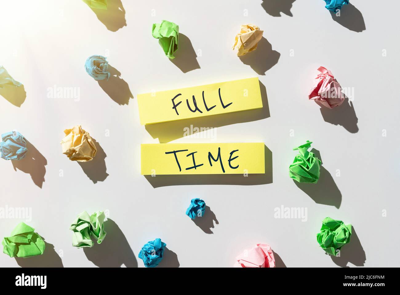 Sign displaying Full Time. Business overview working or operating the ...