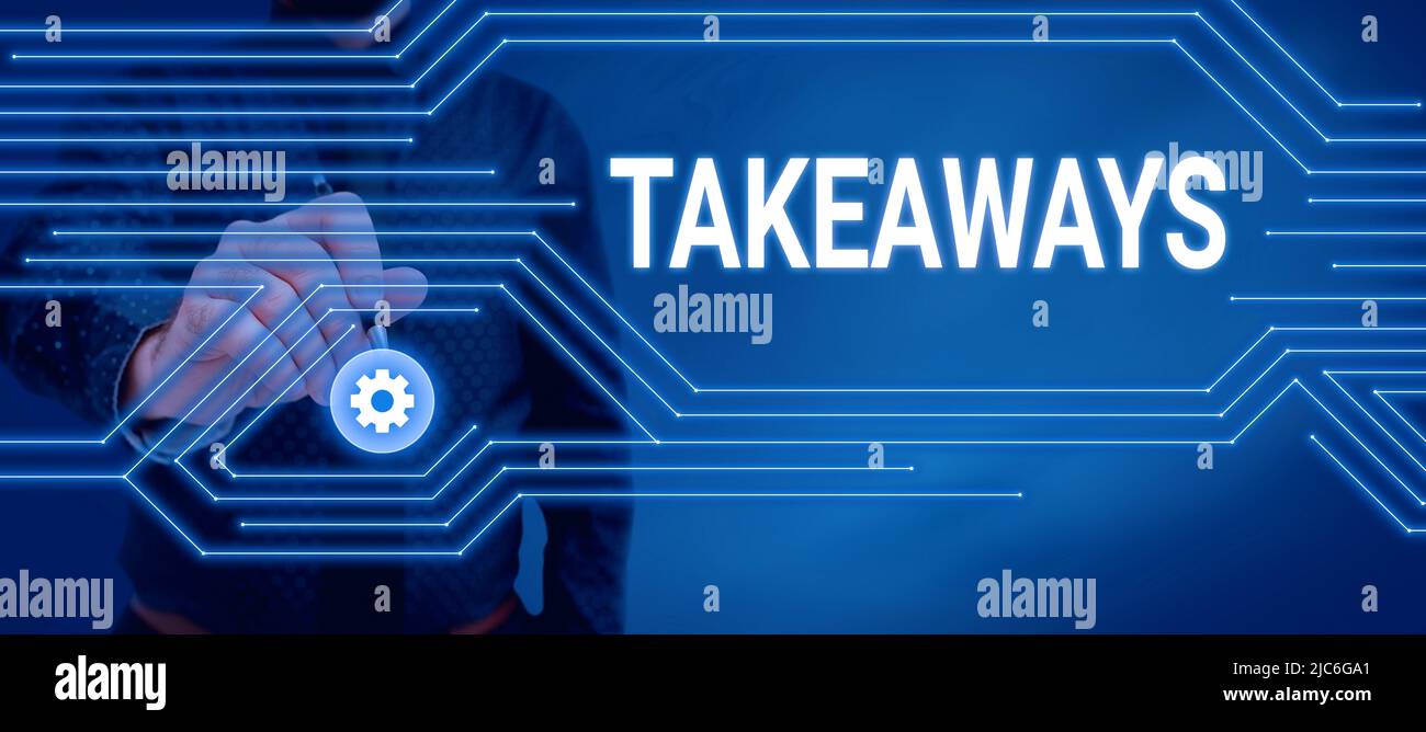 Inspiration showing sign Takeaways. Conceptual photo An act or instance ...