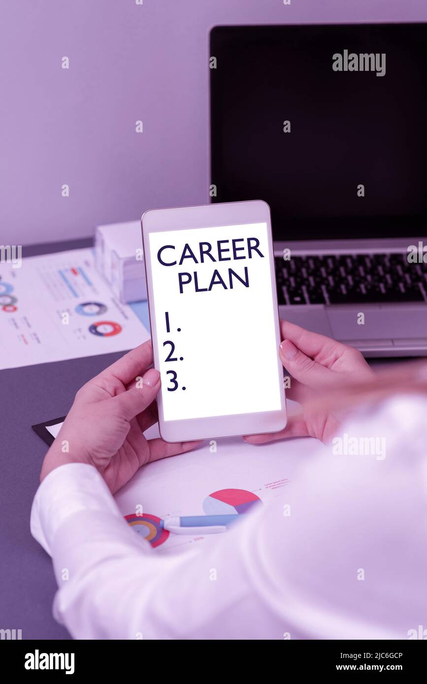 Sign displaying Career Plan. Business approach ongoing process where ... Sign displaying Career Plan. Business approach ongoing process where ...