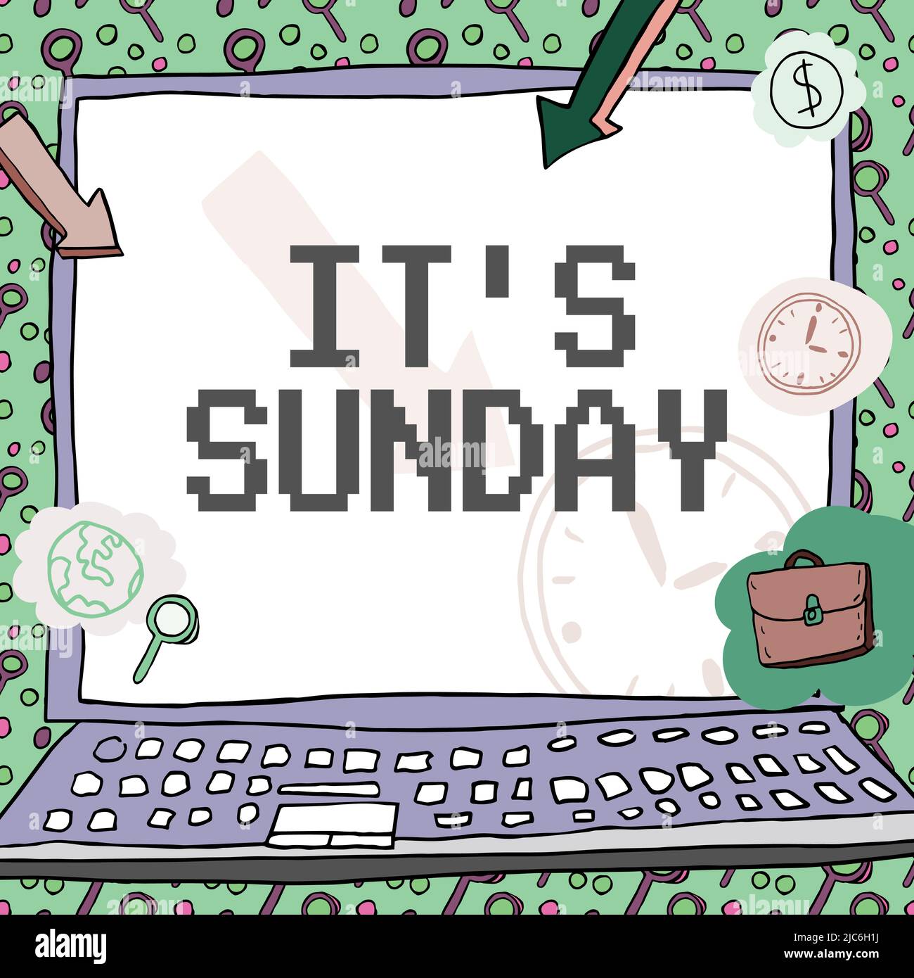 Hand writing sign It S Sunday. Business idea Day of rest and religious ...