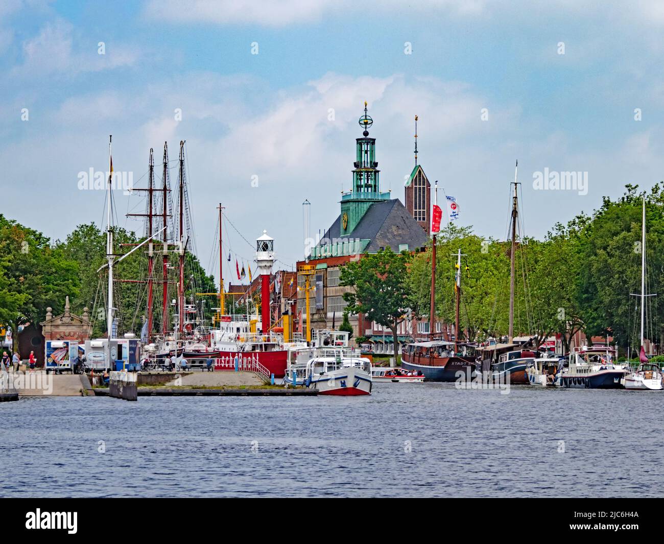 Emden, Niedersachsen, Germany - 19 June 2021: Inland harbor Ratsdelft ...