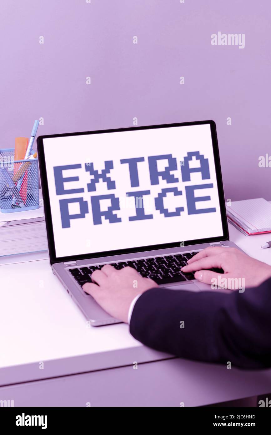 Conceptual caption Extra Price. Concept meaning extra price definition ...