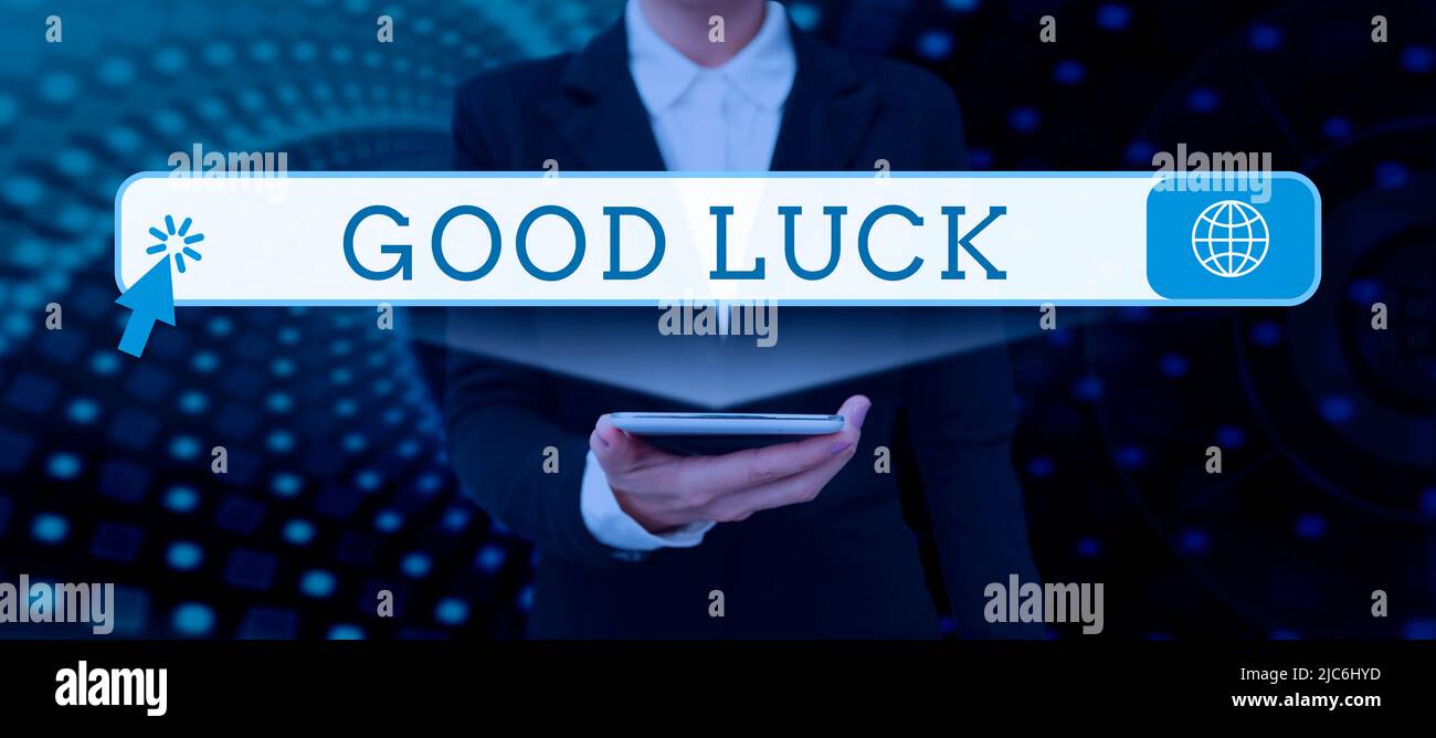 Handwriting text Good Luck. Business showcase A positive fortune or a ...