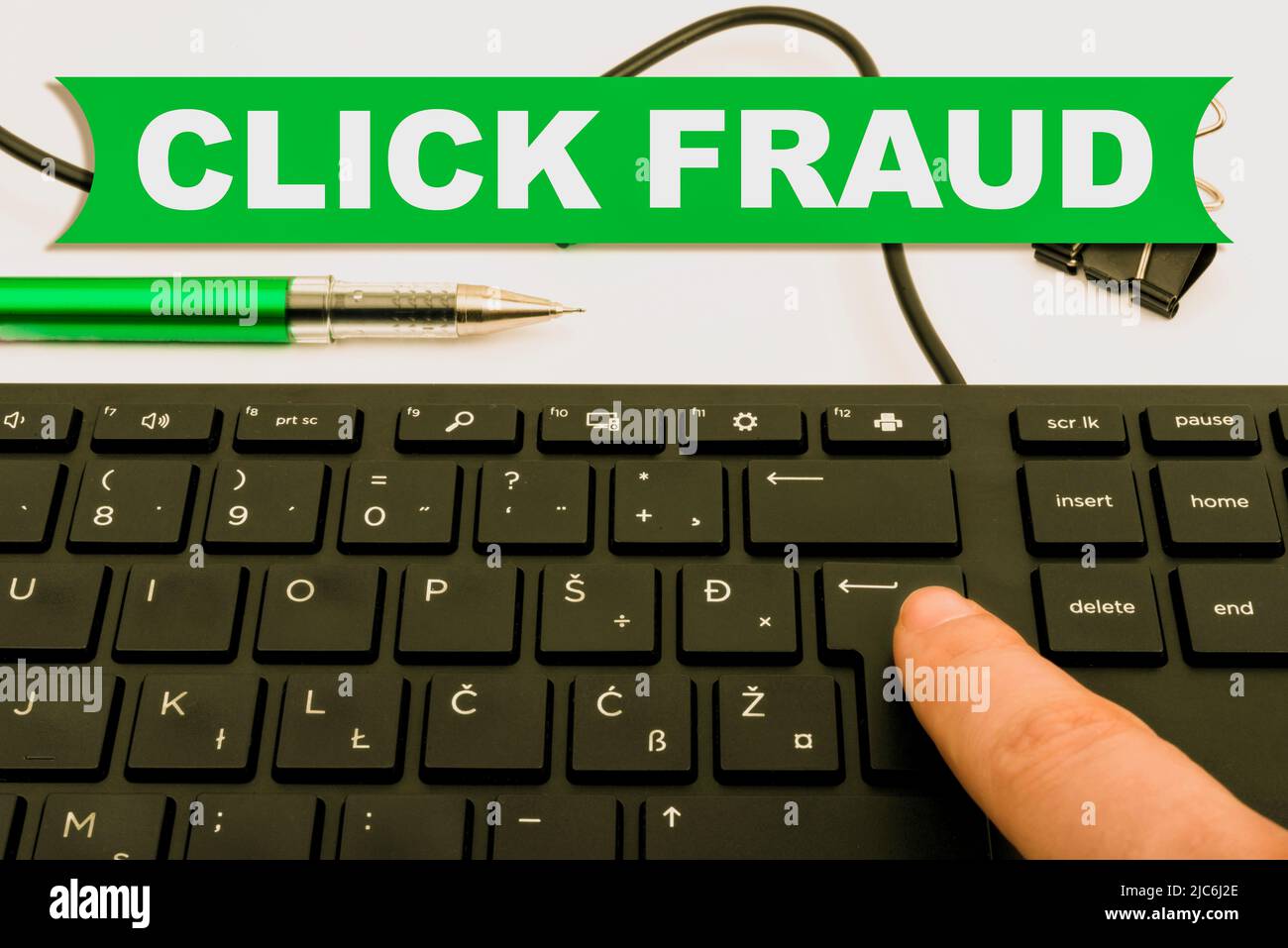 Conceptual caption Click Fraud. Conceptual photo practice of repeatedly ...