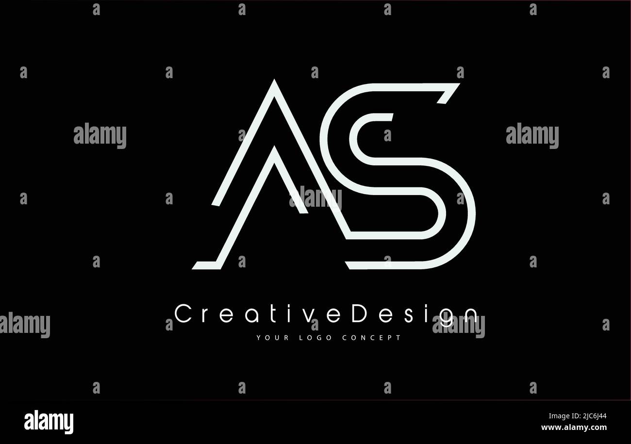 AS Letter Logo Design in White White. Creative Modern Letters Vector ...