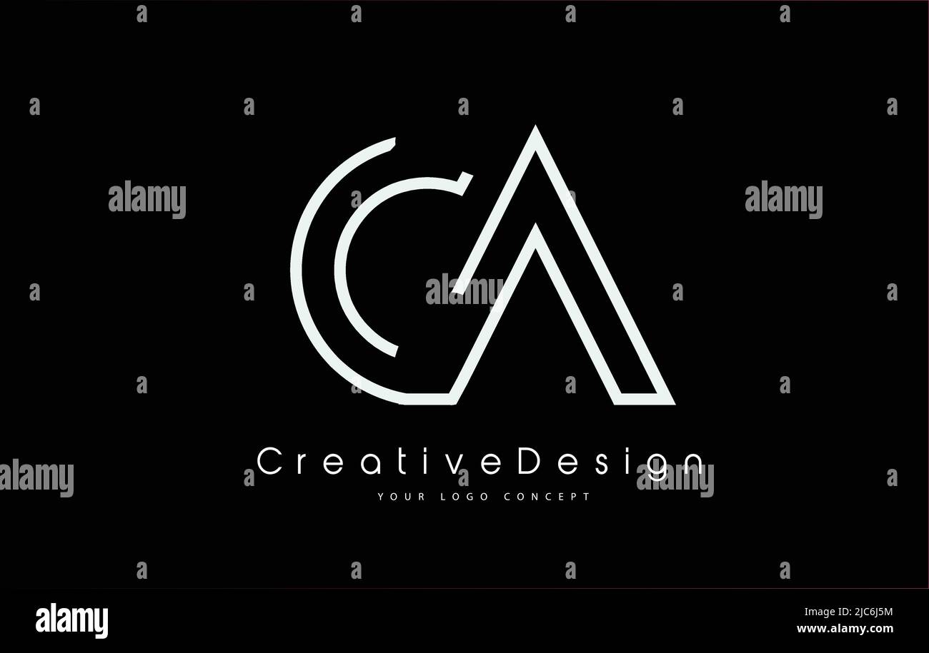 CA Letter Logo Design in White Colors. Creative Modern Letters Vector ...