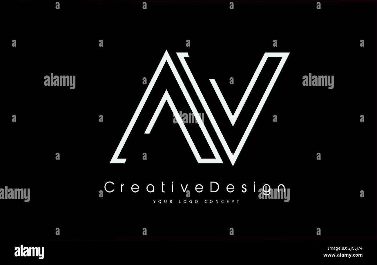 AV Letter Logo Design in White Colors. Creative Modern Letters Vector ...