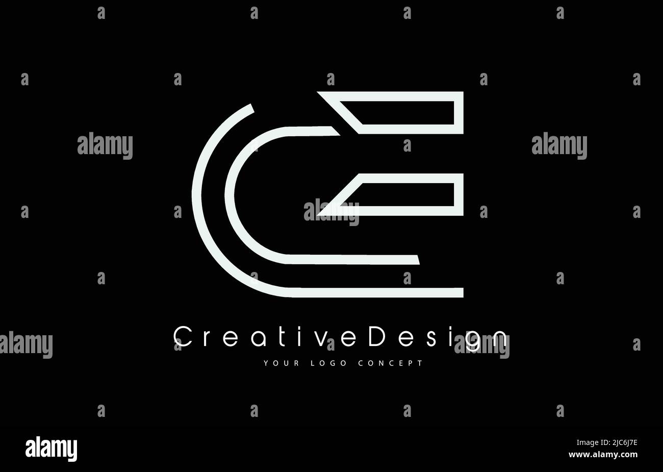 CE C E Letter Logo Design in White Colors. Creative Modern Letters ...