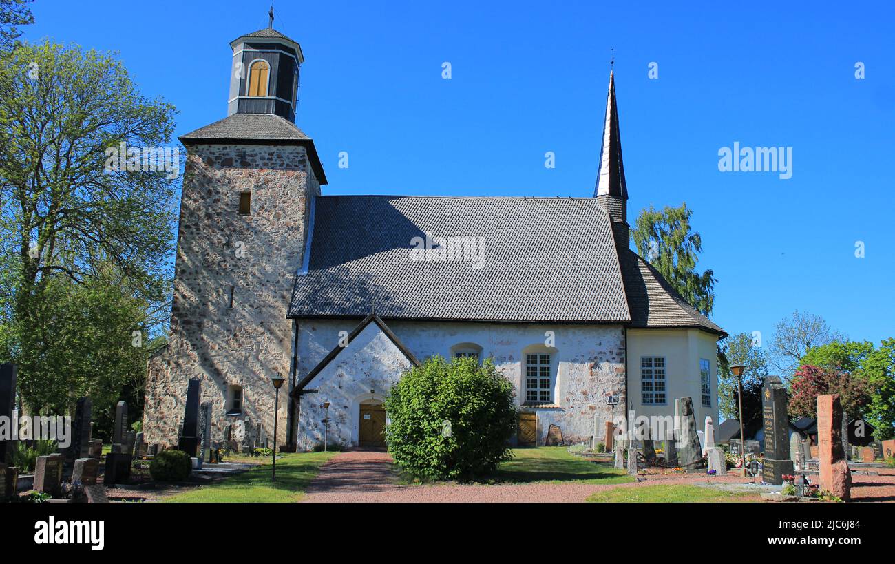 Lemlandin kirkko, 1200-luku, Lemland Stock Photo - Alamy