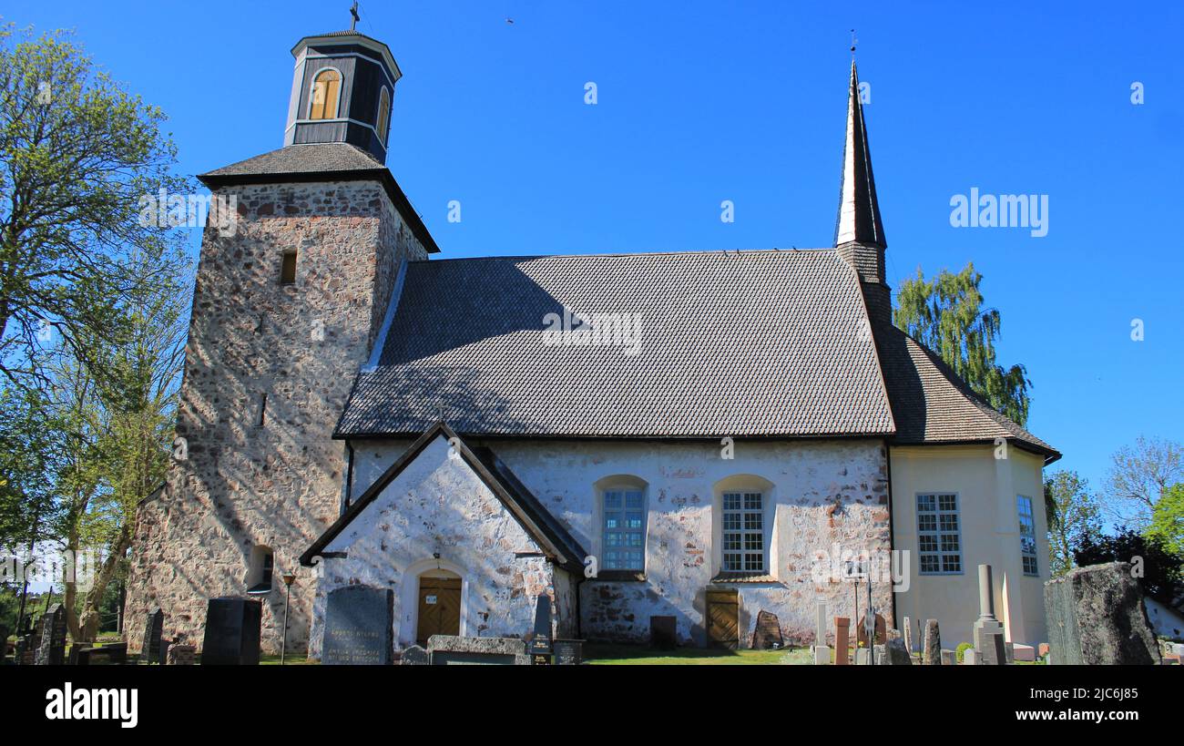 Lemlandin kirkko, 1200-luku, Lemland Stock Photo - Alamy