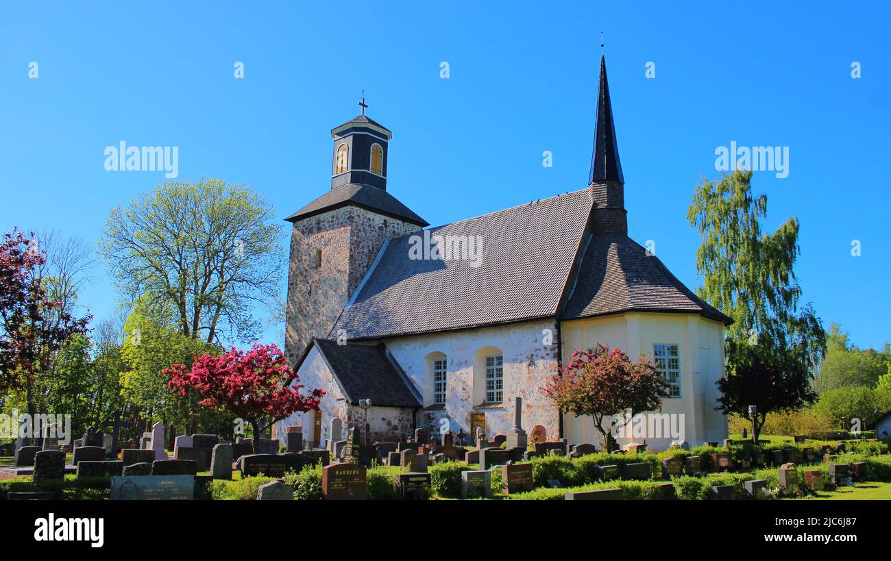 Lemlandin kirkko, 1200-luku, Lemland Stock Photo - Alamy
