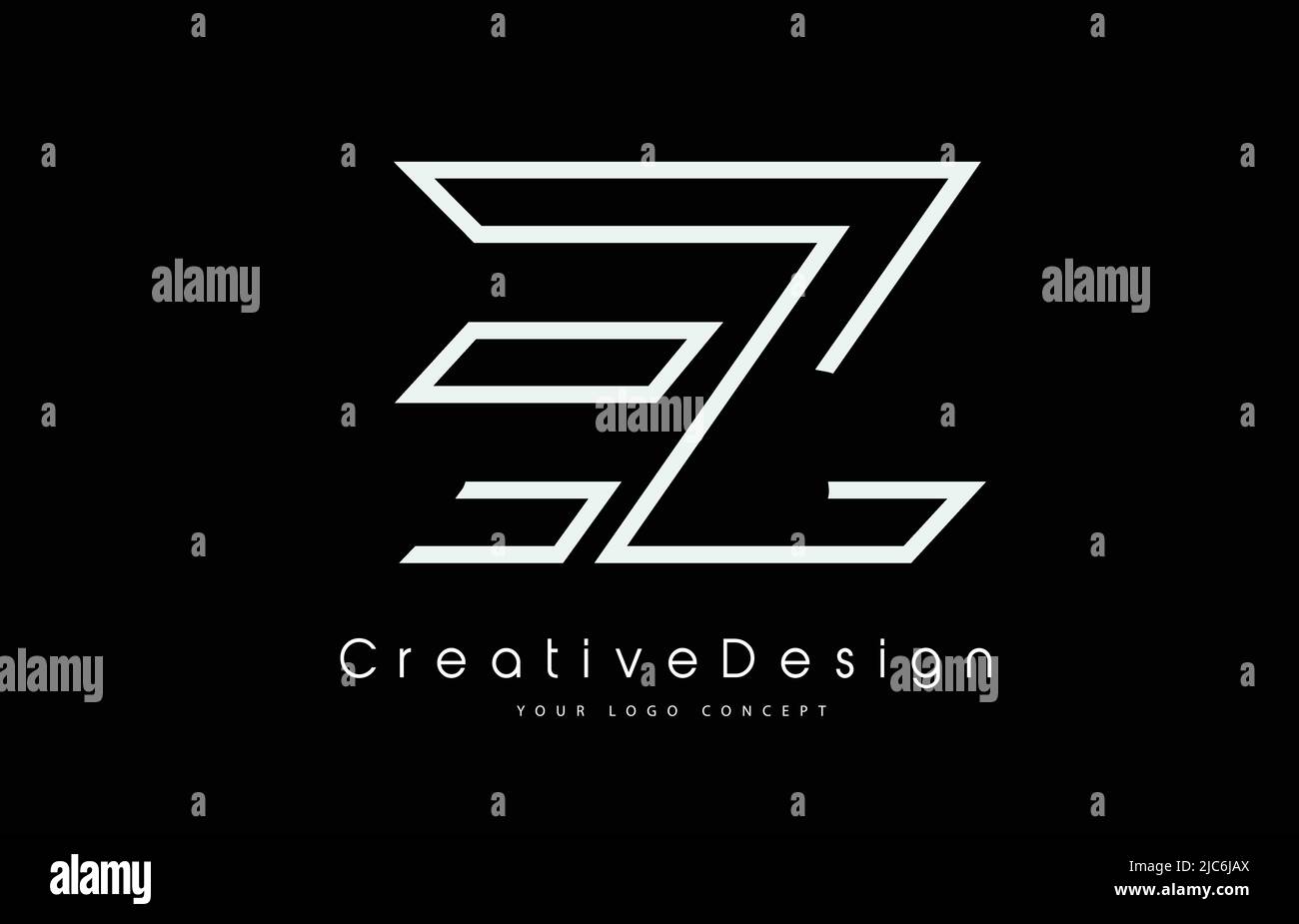 EZ E Z Letter Logo Design in White Colors. Creative Modern Letters ...