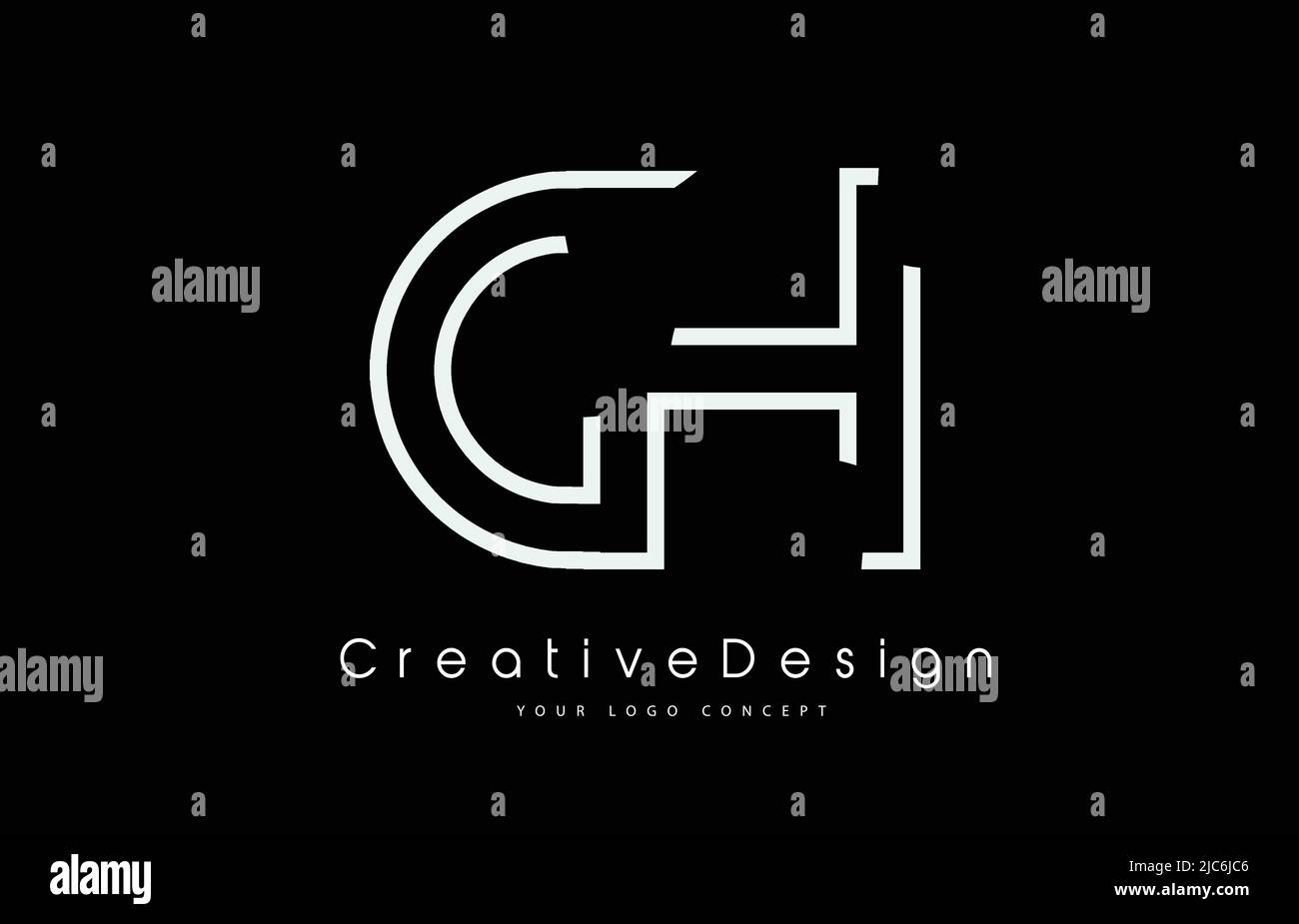 CH C H Letter Logo Design in White Colors. Creative Modern Letters ...