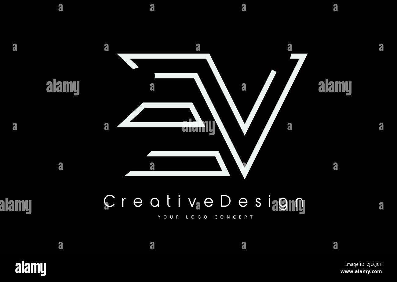 EV E V Letter Logo Design in White Colors. Creative Modern Letters ...