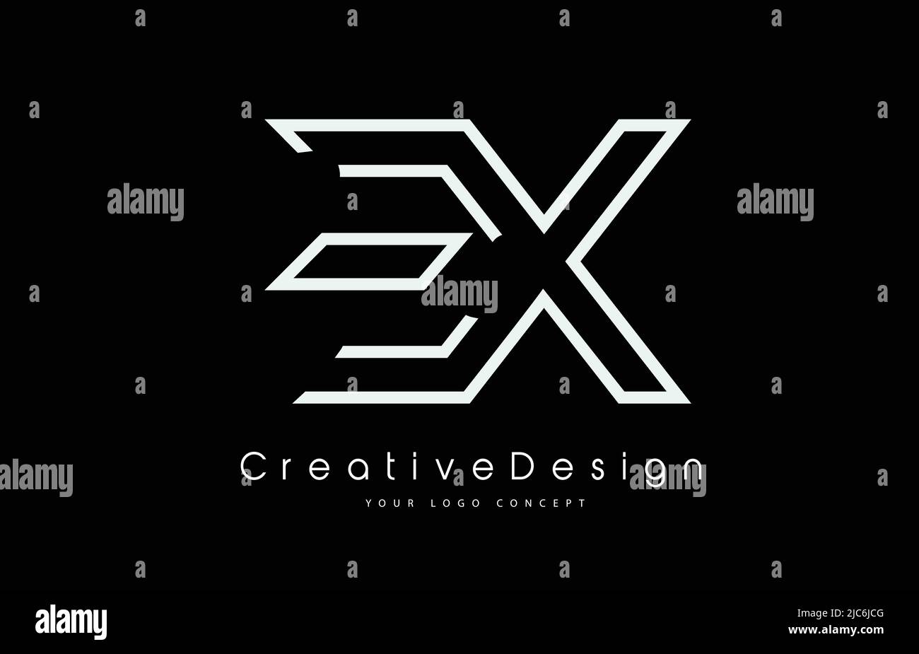 EX E X Letter Logo Design in White Colors. Creative Modern Letters ...