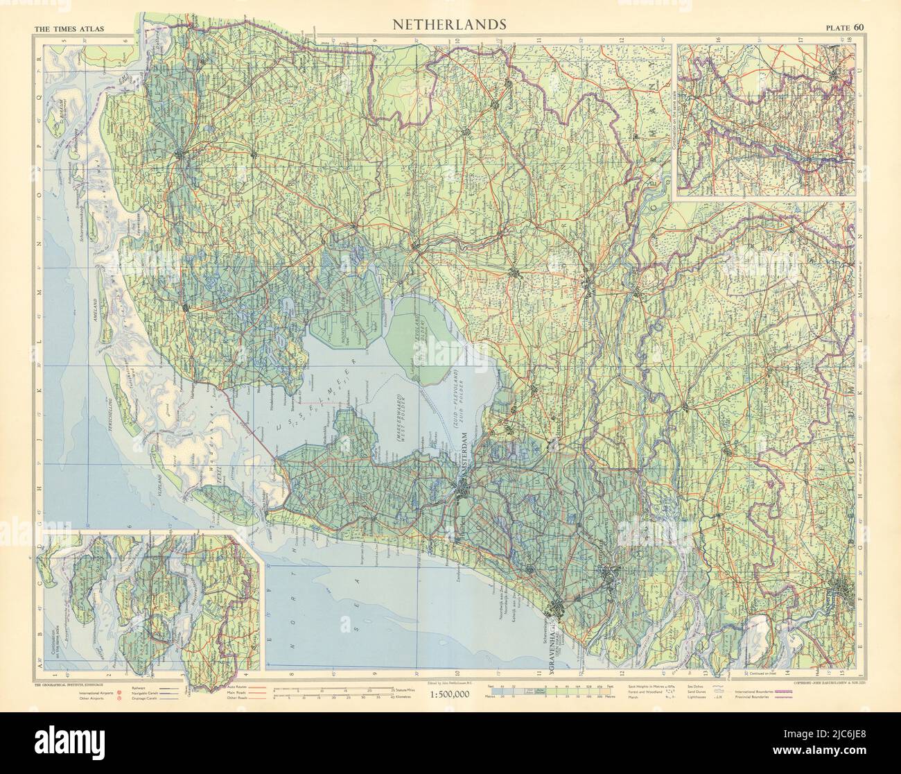 Netherlands showing polders under construction & below sea level. TIMES ...