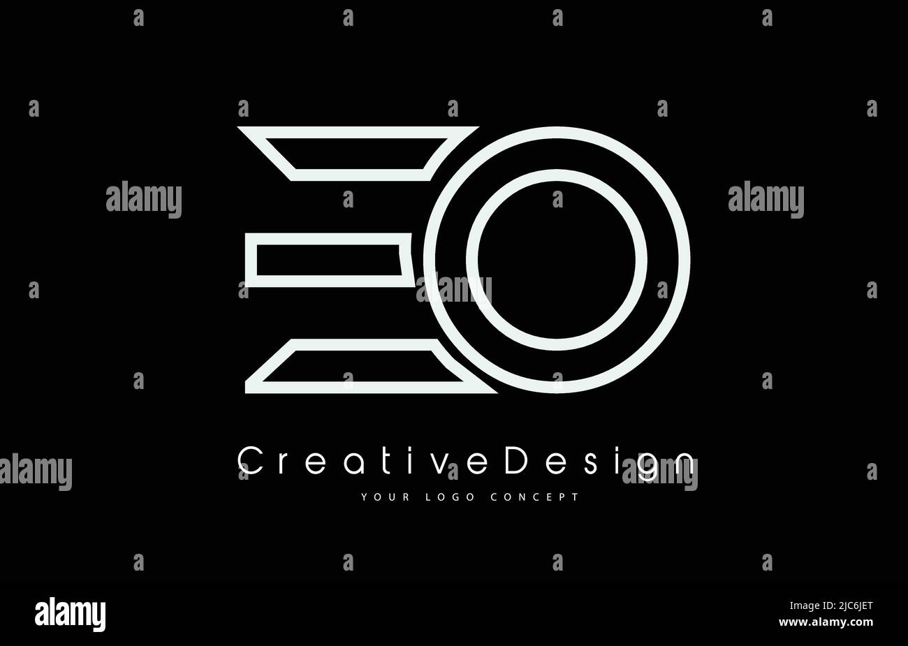 EO E O Letter Logo Design in White Colors. Creative Modern Letters ...