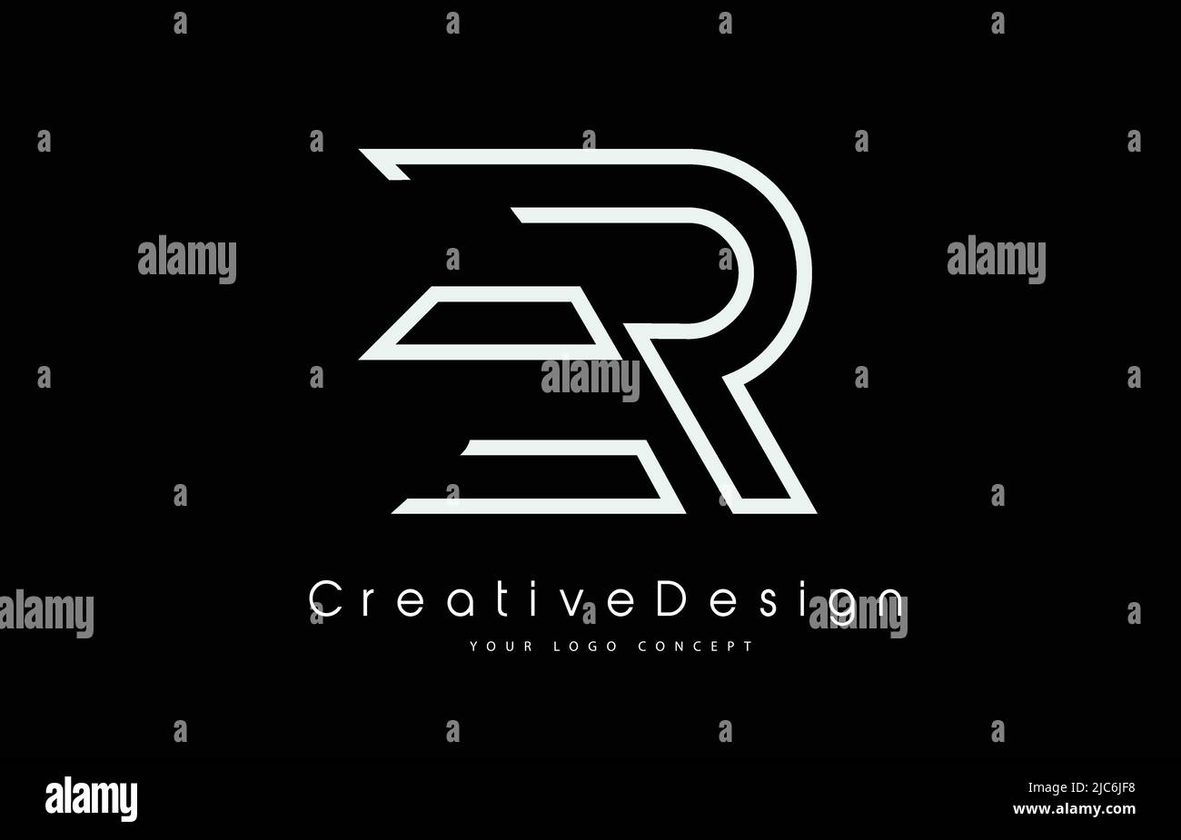 ER E R Letter Logo Design in White Colors. Creative Modern Letters ...