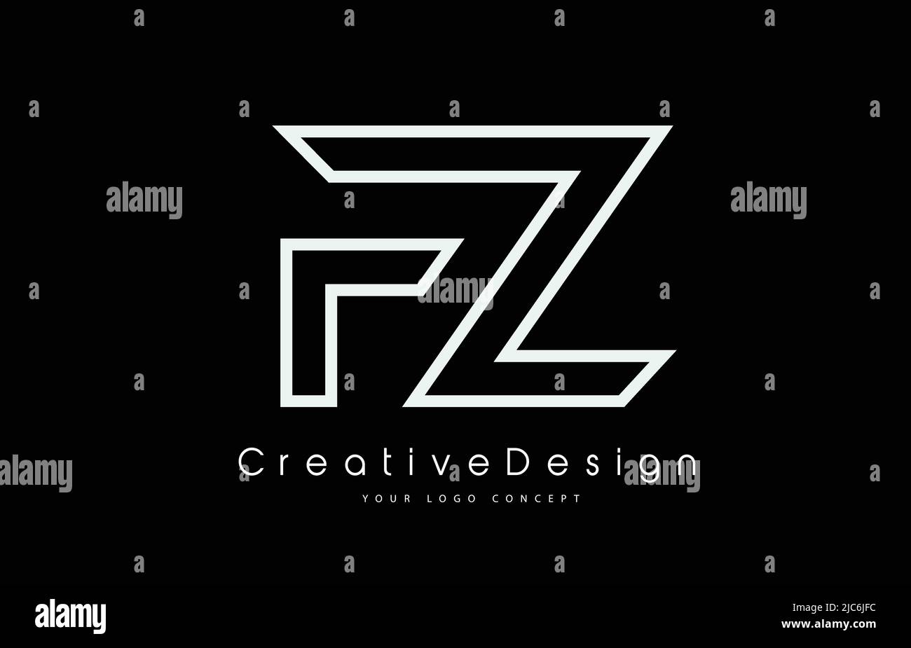 FZ F Z Letter Logo Design in White Colors. Creative Modern Letters Vector Icon Logo Illustration ...