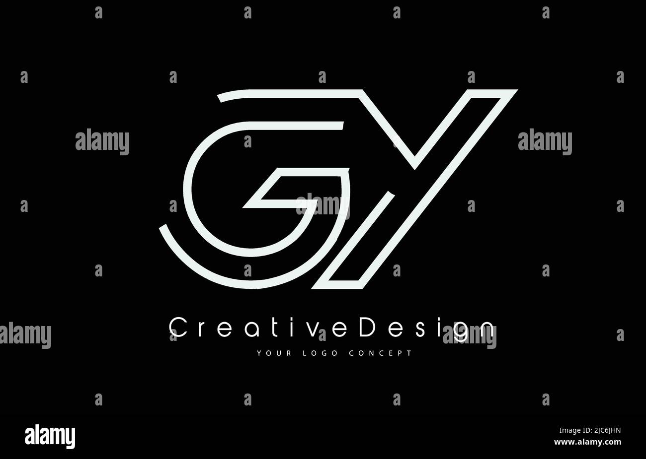 GY G Y Letter Logo Design in White Colors. Creative Modern Letters ...