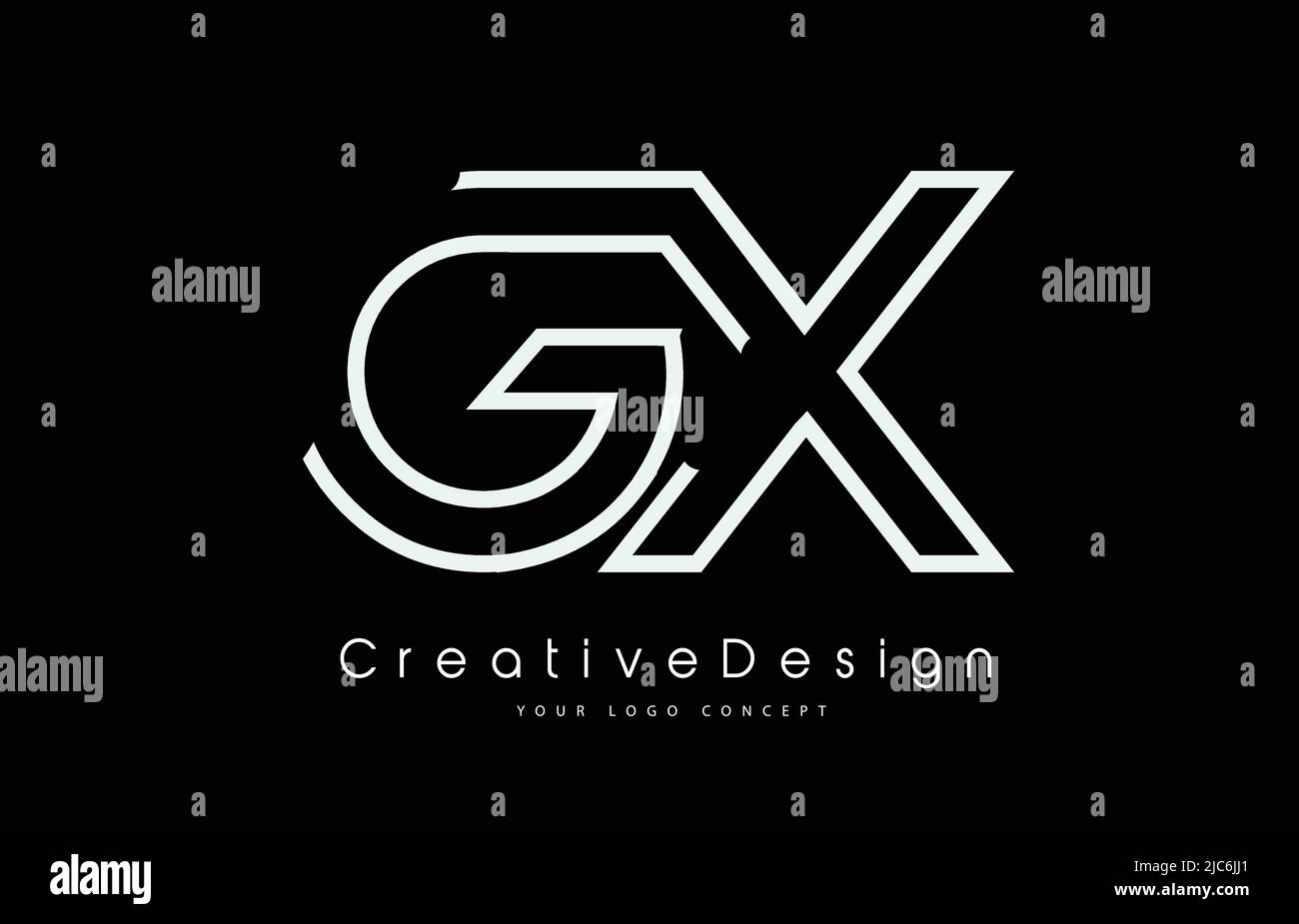GX G X Letter Logo Design in White Colors. Creative Modern Letters ...