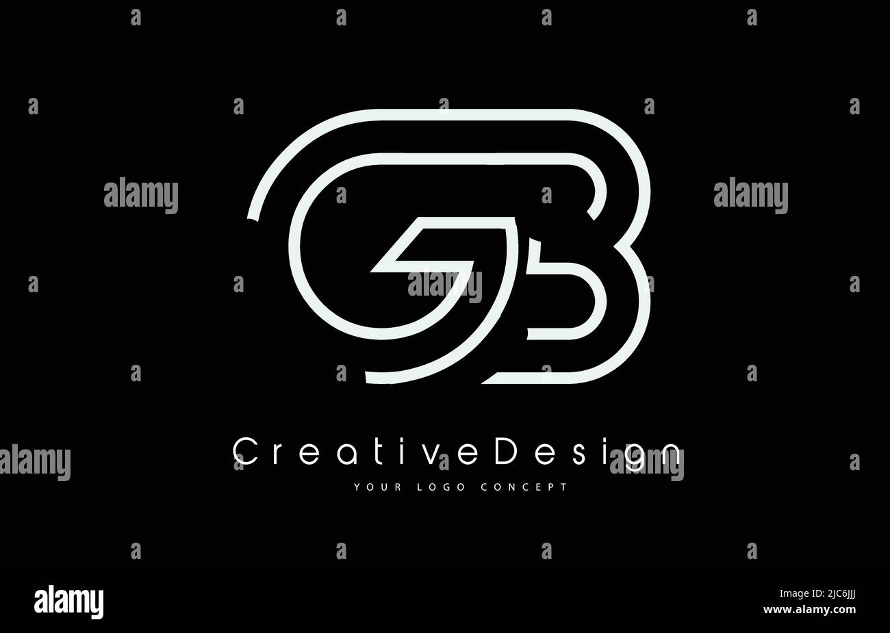 GB G B Letter Logo Design in White Colors. Creative Modern Letters ...